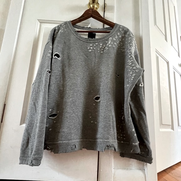 RtA | Tops | Rta Distressed Long Sleeve Sweat Shirts | Poshmark